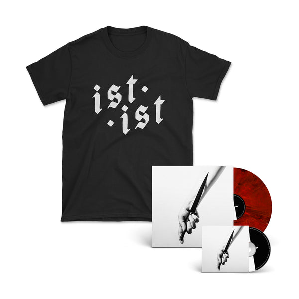 IST IST - 'DAGGER' Ruby Red Marble 12" Vinyl + CD + New Logo T-Shirt B